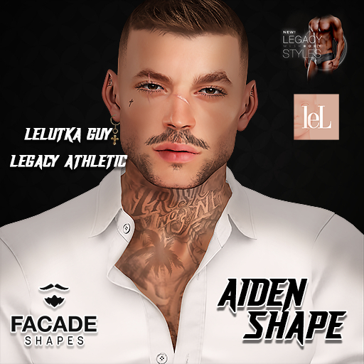 Second Life Marketplace - Aiden Shape - Lelutka Guy Head ( Legacy Athletic )